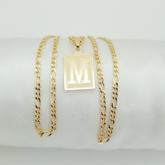 18K Gold filled | Jewelry | M Name Initial Necklace 8k Gf Chain New ...